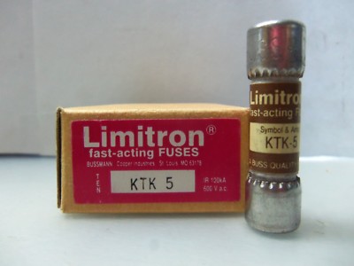 New Lot Bussmann KTK 5 Amp Fuses Midget Limitron 600V NIB | eBay