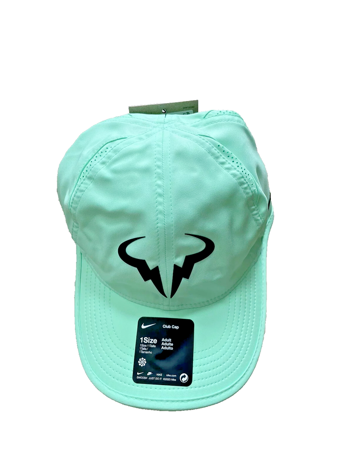 Nike Rafa Nadal Bull Adjustable Tennis Club Cap Green Glow Black FB5601 ...