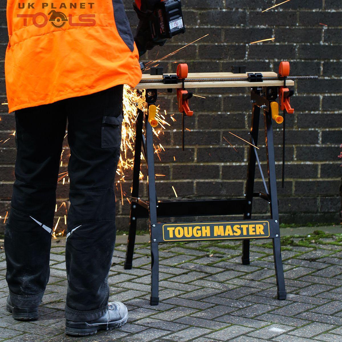 Folding Trestle Bamboo Work Bench Portable Heavy Duty Foldable Table ...