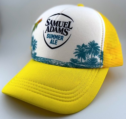 NEW Samuel Adams SUMMER ALE Mesh Foam Trucker Hat Yellow Snap Back ...