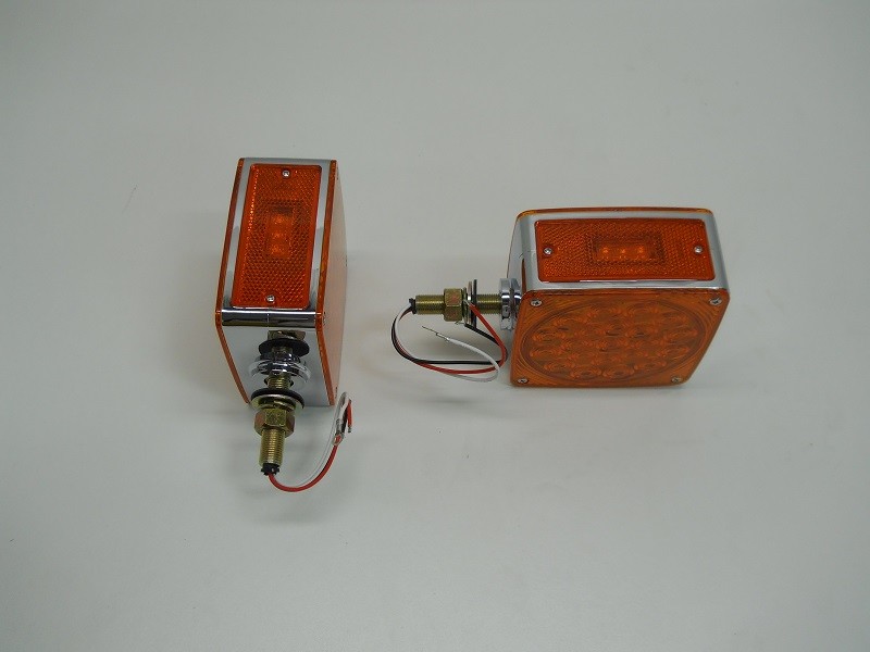 (2) LED Amber Side Marker Turn Signal Semi Truck Fender Lights / Single ...