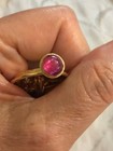 Antique 18K Yellow Gold Ruby Cameo Hat Brooch Pin | eBay
