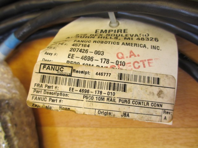 Fanuc Robotics EE-4696-178-010 Robot Cable Assembly 10M P500 Rail Purge ...