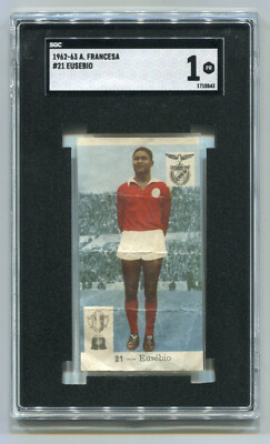1962-1963 A. Francesa Herois do Futebol 21 Eusebio SGC 1 RC Rookie Card ...