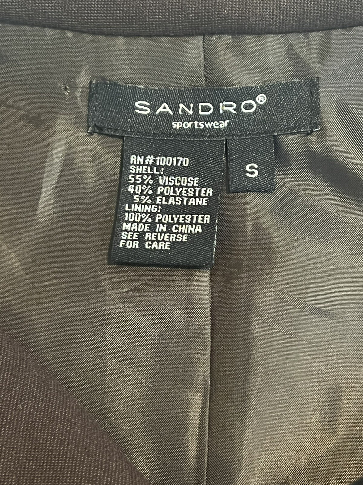Sandro Sportswear Jacket Crop Swing Boxy Small Stretch Work Career ...