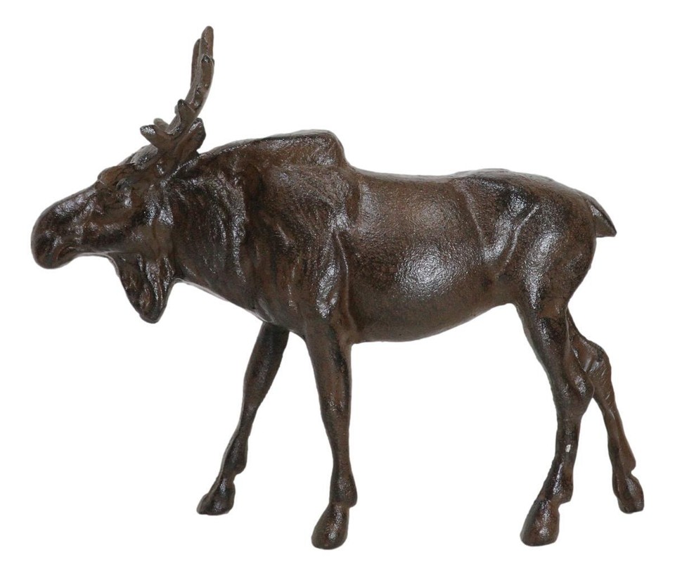 Cast Iron Large Emperor Stag Elk Bull Moose In Bronze Finish Figurine ...