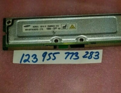 256MB 1066-32P RAMBUS RDRAM RIMM 184PIN ECC NON-REG SINGLE RANK CHANNEL ...