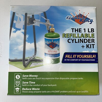One 1 Lb Refillable Propane Cylinder with Home Refill Adapter Kit New ...