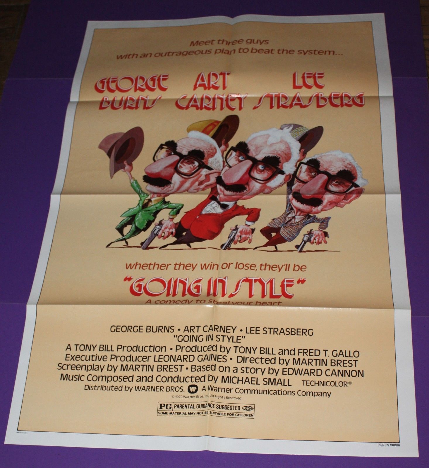 GOING IN STYLE ORIGINAL FOLDED MOVIE POSTER 1979 GEORGE BURNS CAPER ...