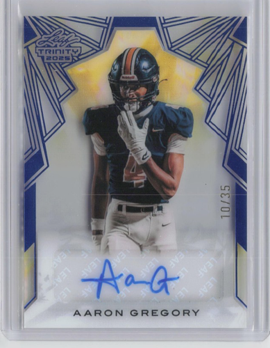 2025 Leaf Trinity Clear Blue Aaron Gregory 10/35 Auto Autograph | eBay