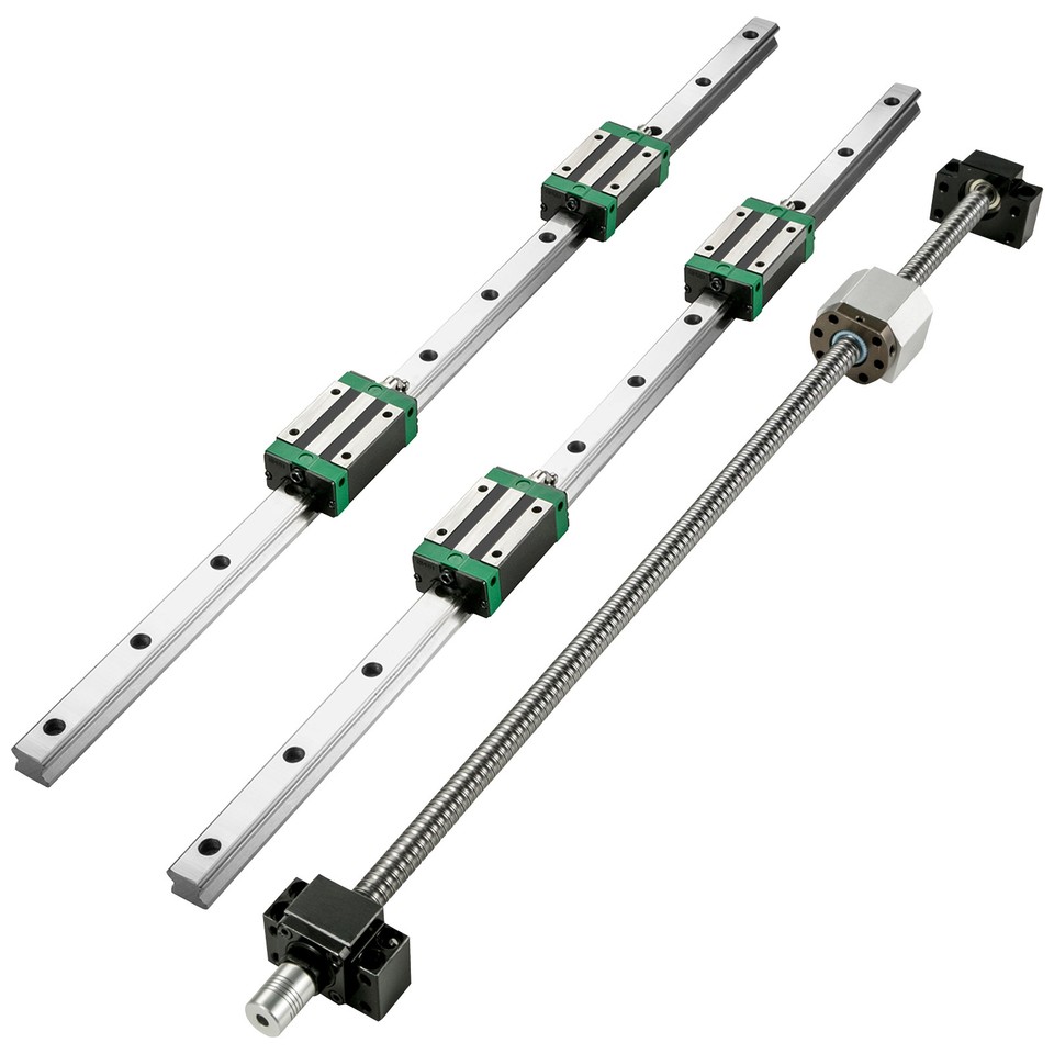 2X Linear Rails HGR20-1500mm 4X Blocks Ballscrew RM1605-1500mm BF12 ...