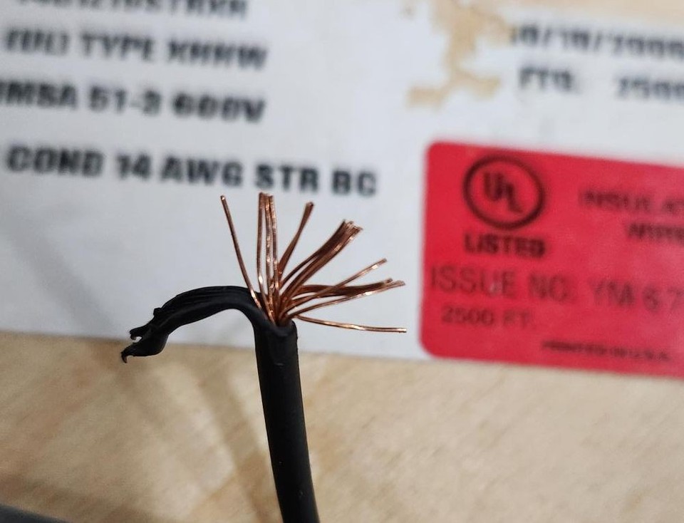 NEW #14 AWG Gauge Stranded Copper Core Black Insulated Wire 2500FT ...