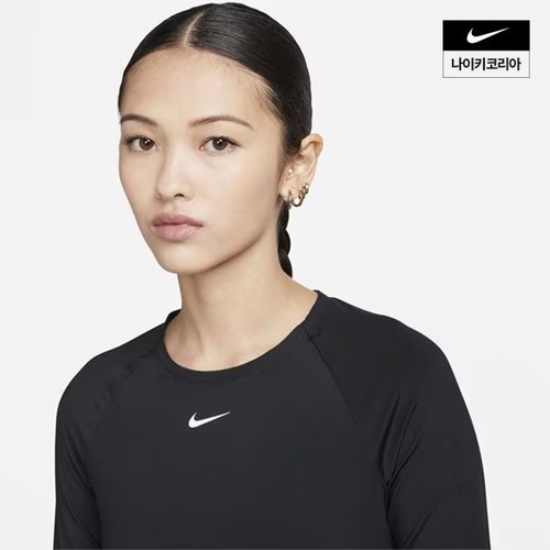 Nike Pro 365 Women's Dri-Fit Crop Long Sleeves T-shirt Top (FV5485-010 ...