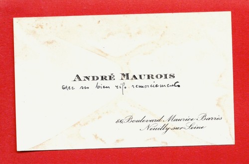 DS3-CARTE DE VISITE-AUTOGRAPHE-ANDRÉ MAUROIS-ROMANCIER-1932 | eBay