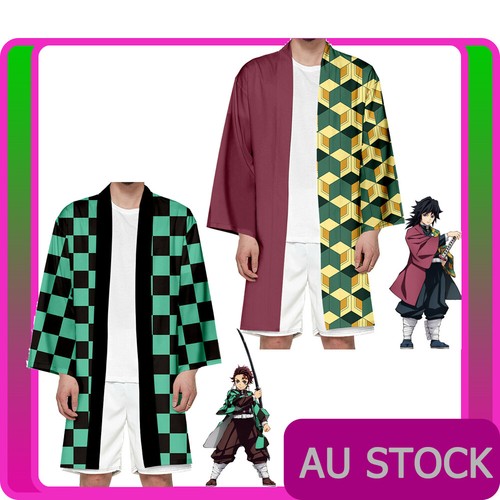 Demon Slayer Cosplay Costume Tanjiro Kamado Giyu Tomioka Robe Kimetsu ...