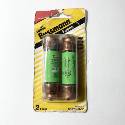 2pk Bussmann Buss 50 Amp 250V Time Delay Fuse Fiberglass Tube FRN -R BP ...