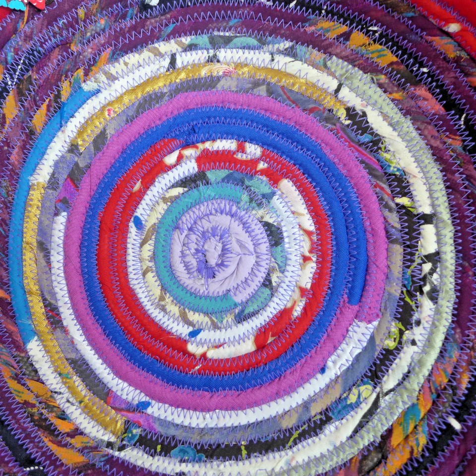 Handmade Basket Cotton Fabric Quilted Multi Color Home Decor Serving ...