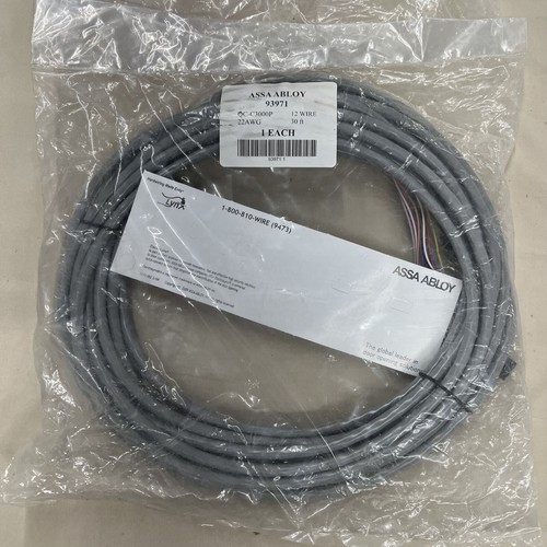 New ElectroLynx Assa Abloy Harness QC-C3000P 12 Wire 22AWG 30ft 93971 ...