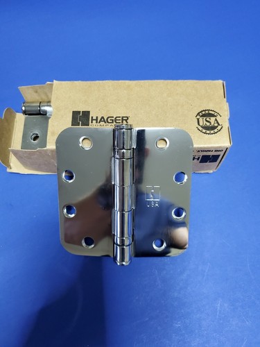 New HAGER BB1279 4.5" x 4.5" US26 5/8 RAD Finish with Screws Box of 3 ...