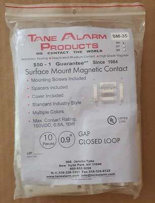 Tane SM-35 White Surface Mount Alarm Contacts & Magnets (10 Pack) | eBay