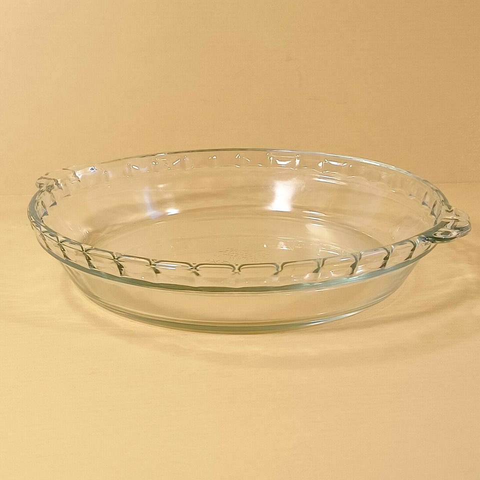 Vintage PYREX #229 Fluted Glass Deep Dish Pie Pan Plate Tab Handles USA ...