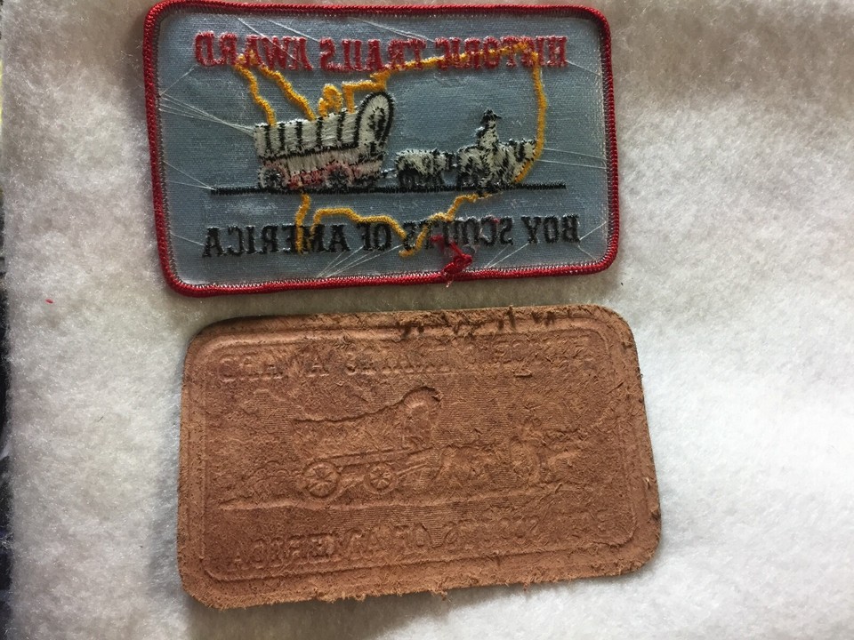 (b58) Boy Scouts - Historic Trails Award - cloth & leather patches lot ...