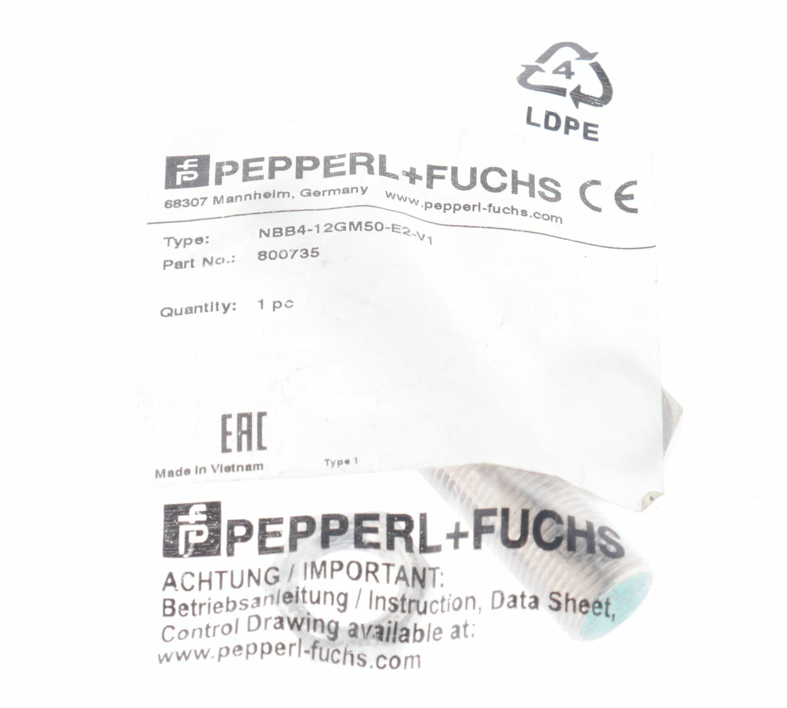 PEPPERL + FUCHS NBB4-12GM50-E2-V1 800735 ! NEW ! | eBay