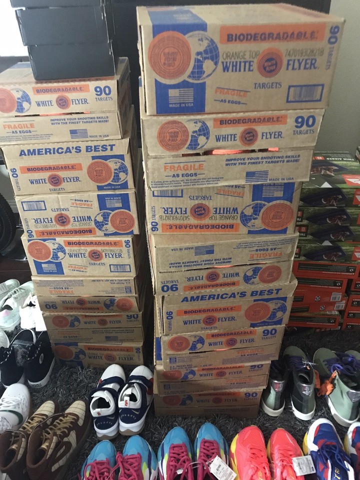 90 White Flyer Bio Targets Orange Top Skeet Trap Shooting Targets Case ...