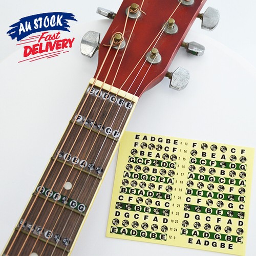 Guitar Fretboard Note Lables Learn Fingerboard Neck Decals Map Fret ...