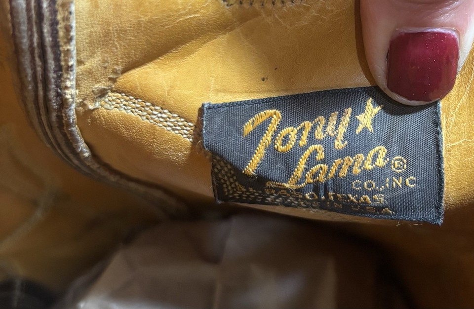 Tony Lama Gold Label Buckaroo Cowboy Boots Brown Leather Style 6420 ...