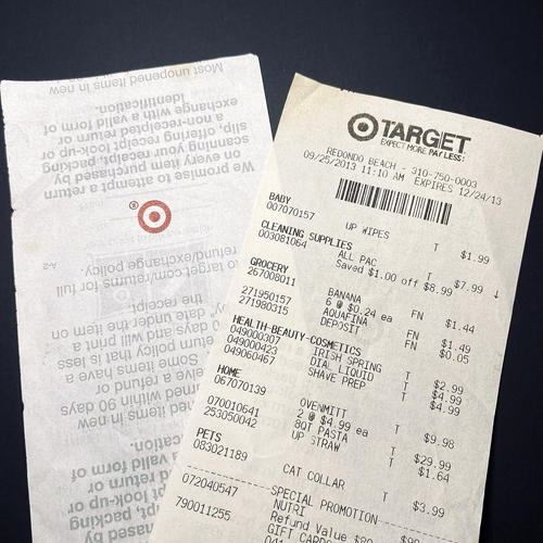 Old Retail Receipt 2013 Target Store Consumer Shopping Ephemera Paper ...