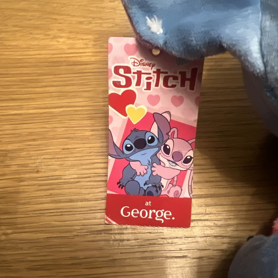 Disney 10-inch Sitch Valentine's Hearts Soft Toy Plush Lilo Stitch Asda ...