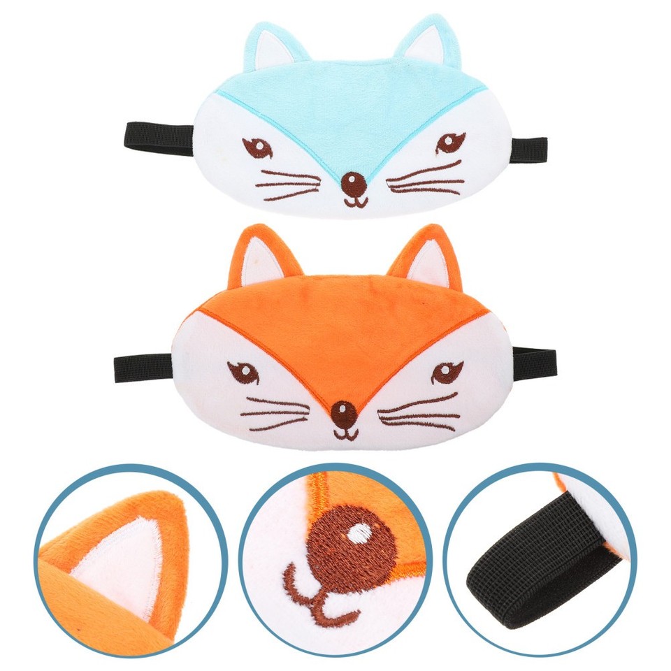 2Pcs Supple Eye Mask Lightproof Eye Cover Lovely Animals Design ...