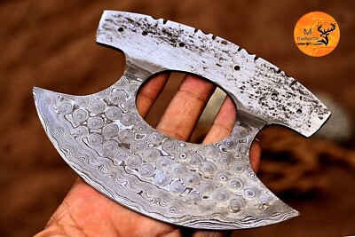 CUSTOM HANDMADE FORGED DAMASCUS STEEL CHEF KNIFE ULU KNIFE BLANK BLADE ...