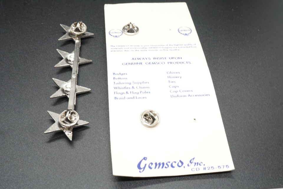 Vietnam War Army 4 Star General or Police Insignia Pins Set On Card by ...