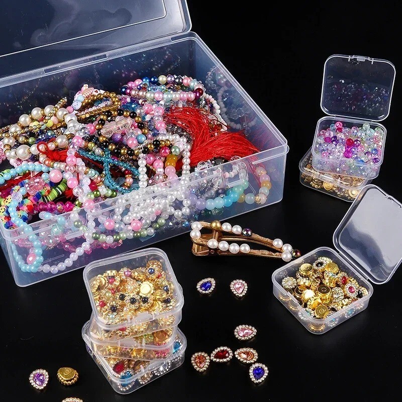 Bead Organizer Box 30Pcs Small Clear Plastic Bead Storage Containers ...