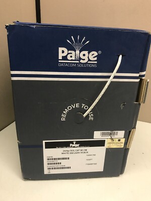 1000ft Paige 100541765 White Cat5e Cable 4pr 24 AWG | eBay
