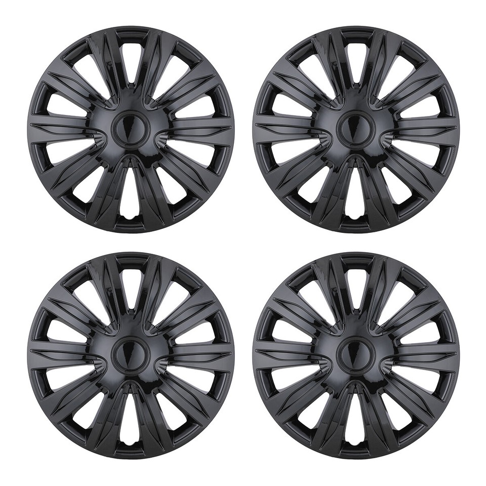 4x14" Fit Universal Chevy/Toyota Black Wheel HubCaps Rim Cap Trim Rings ...