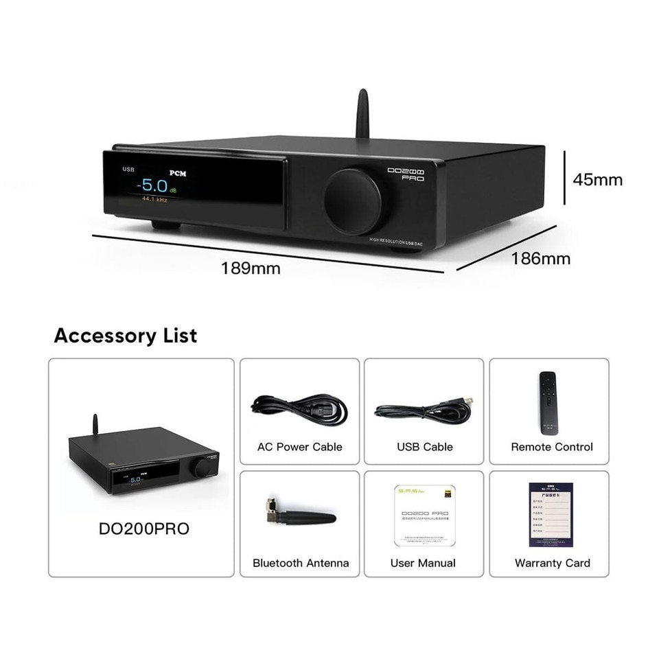 SMSL DO200PRO Desktop Balanced DAC 12xCS43131 XMOS XU-316 32bit/768kHz ...