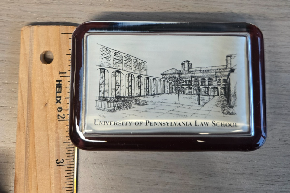 Vintage University of Pennsylvania Law School Glass Paperweight Pre ...