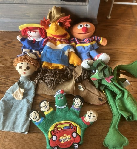 Lot of 7 Vintage Hand Puppets Poppets, Applause.Sesame Street Ernie ...