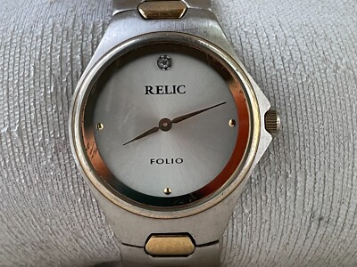 Relic Folio Men Wristwatch Silver/Gold Analog Quartz Wrist Watch | eBay