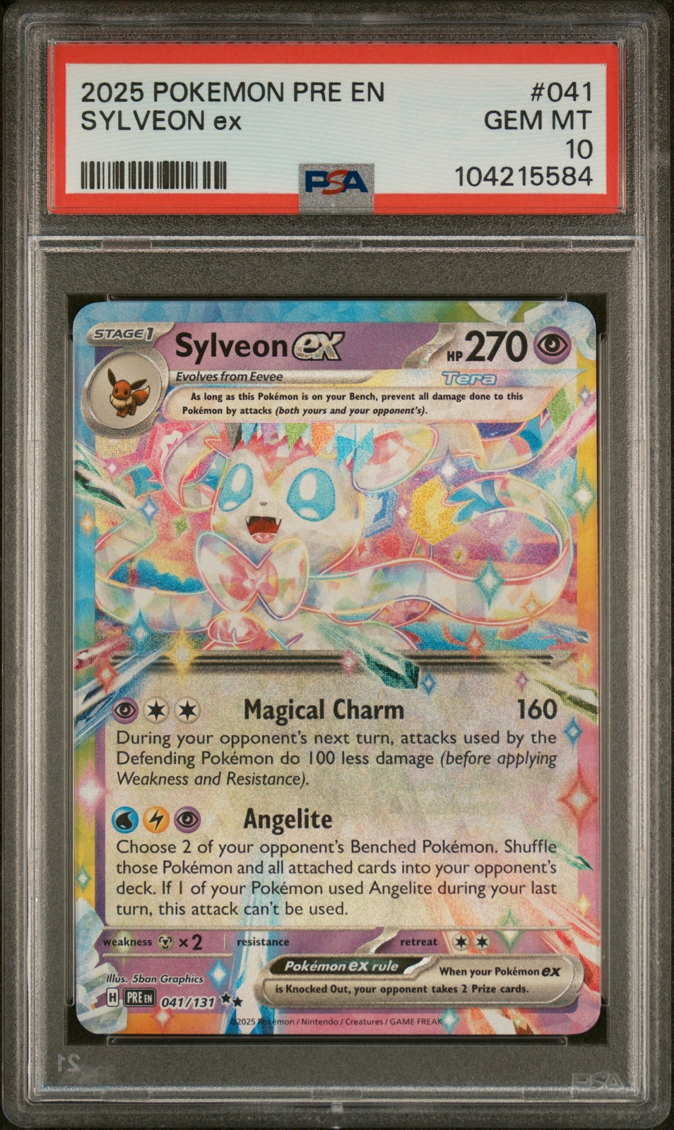 Sylveon ex 2025 Scarlet & Violet: Prismatic Evolutions #041/131 Double ...