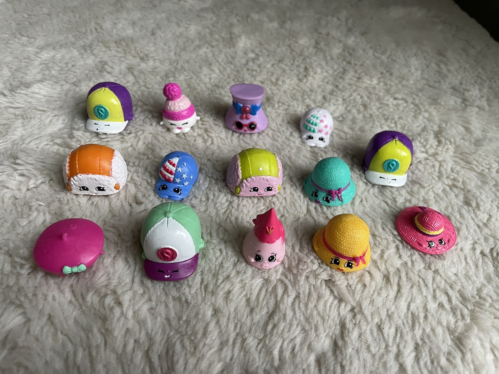 Shopkins Hat Figure Lot Winter Fancy Baseball Sun Party Fairy So Cute ...