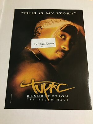 Tupac Shakur 2003 Resurrection Soundtrack Promo Print Ad: This Is My ...