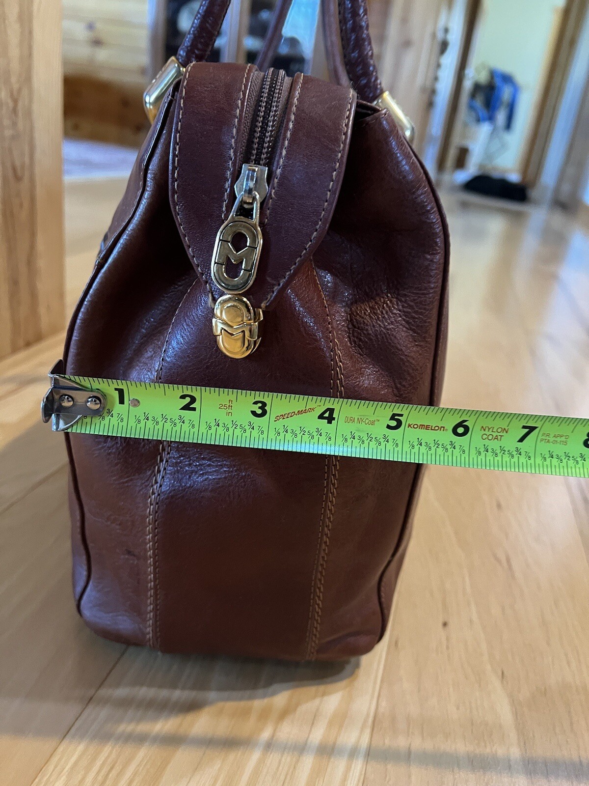 Marino Orlandi Italian leather Cognac Large Tote Shoulder Bag Satchel ...