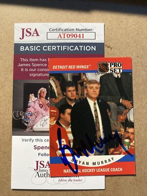 1990-91 Pro Set #664 Bryan Murray Autograph Auto Detroit Red Wings Died ...