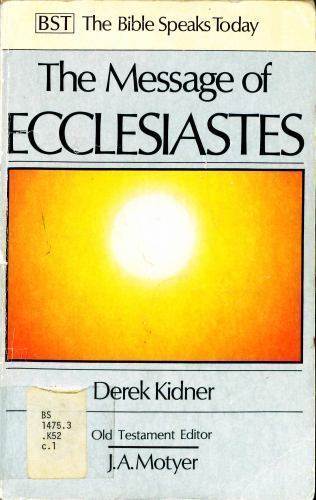 A Time To Mourn and a Time To Dance; Bible - Derek Kidner, 0877846472 ...