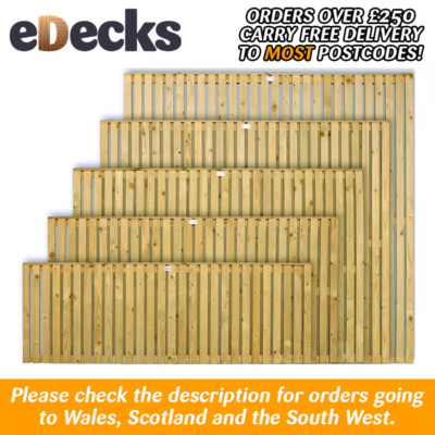 6ft Wide Heavy Duty Vertical Slatted PSE Garden Fence Panels Pressure Treated | eBay UK