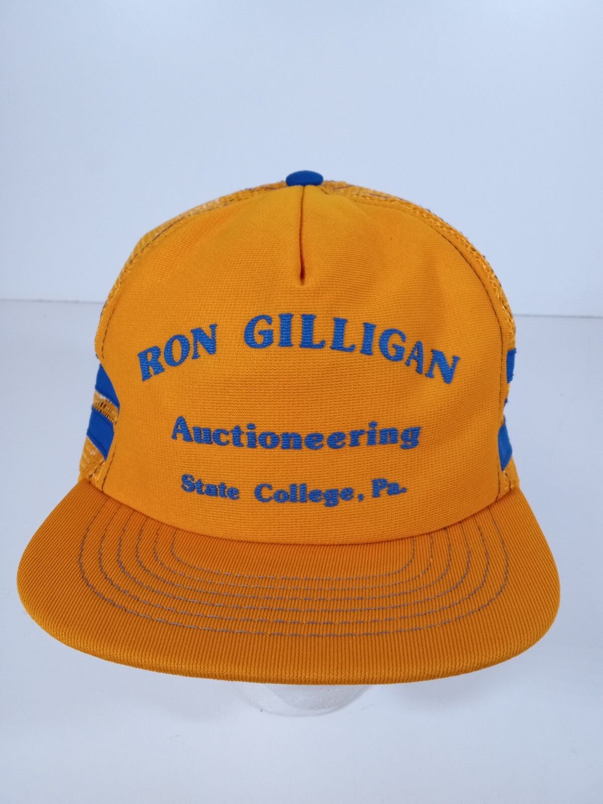 Vintage Ron Gilligan A Three Stripe Auctioneer Snapback READ | eBay